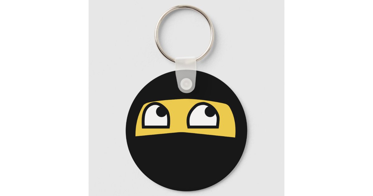 Cute lil' ninja emoji keychain | Zazzle