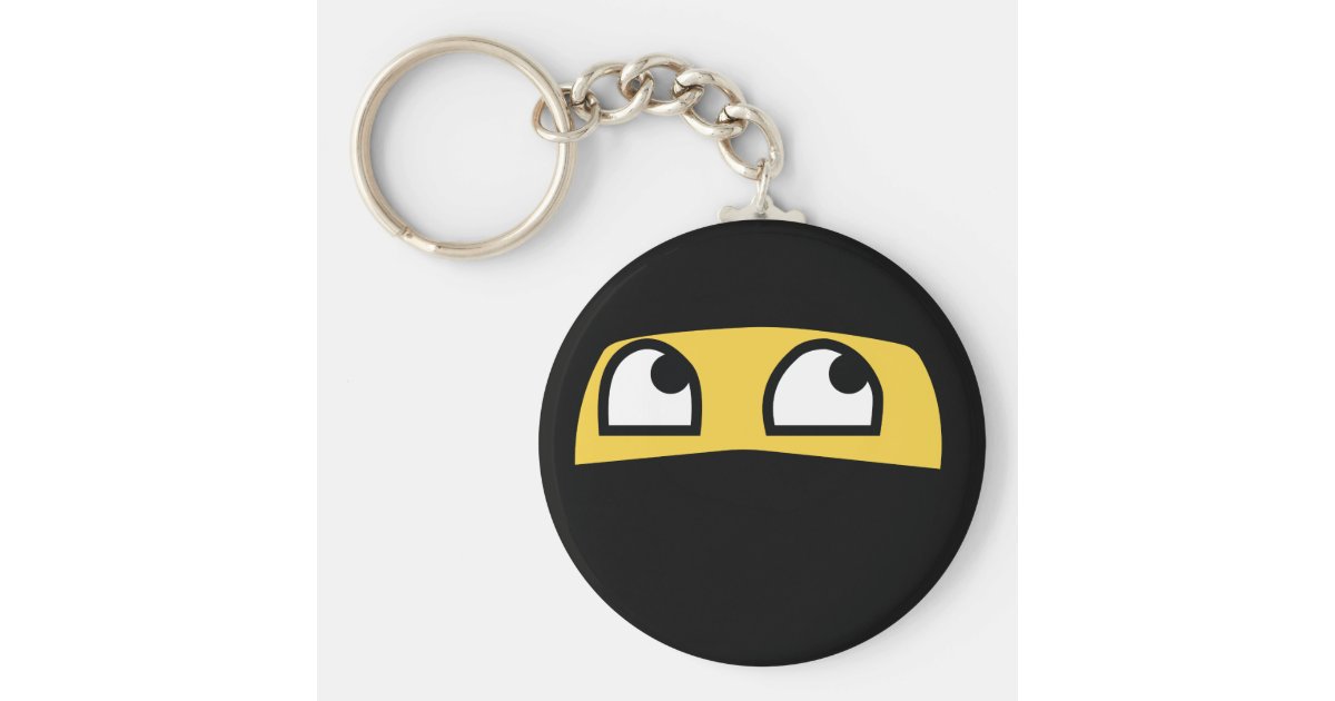Cute lil' ninja emoji keychain | Zazzle.com