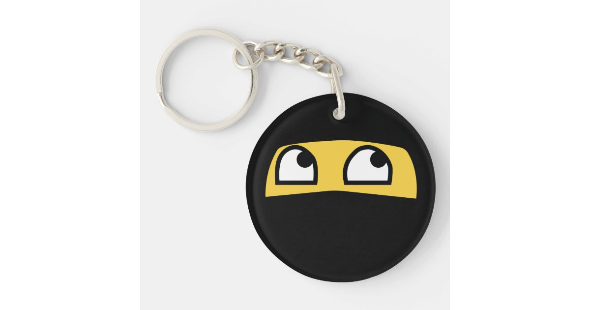 Cute lil' ninja emoji keychain | Zazzle