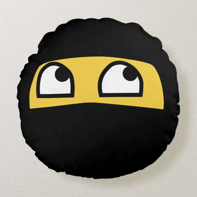 Cute Lil' Ninja emoji Round Pillow | Zazzle