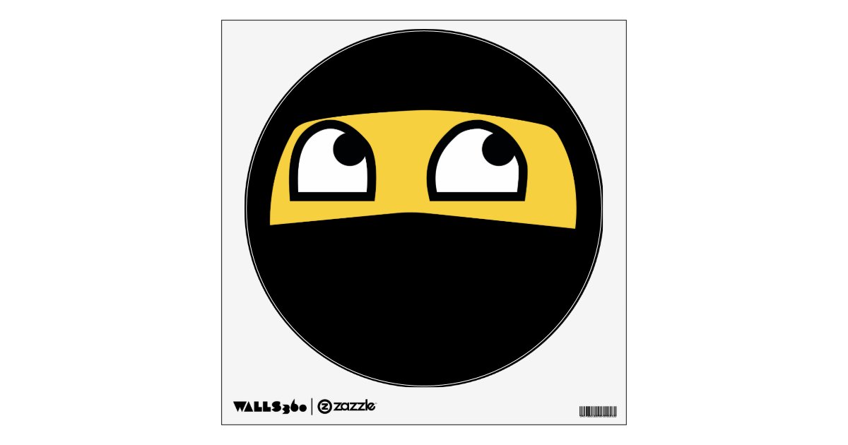 Cute lil' ninja emoji wall sticker | Zazzle
