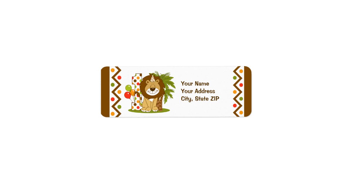 Cute Lion 1st Birthday Label | Zazzle