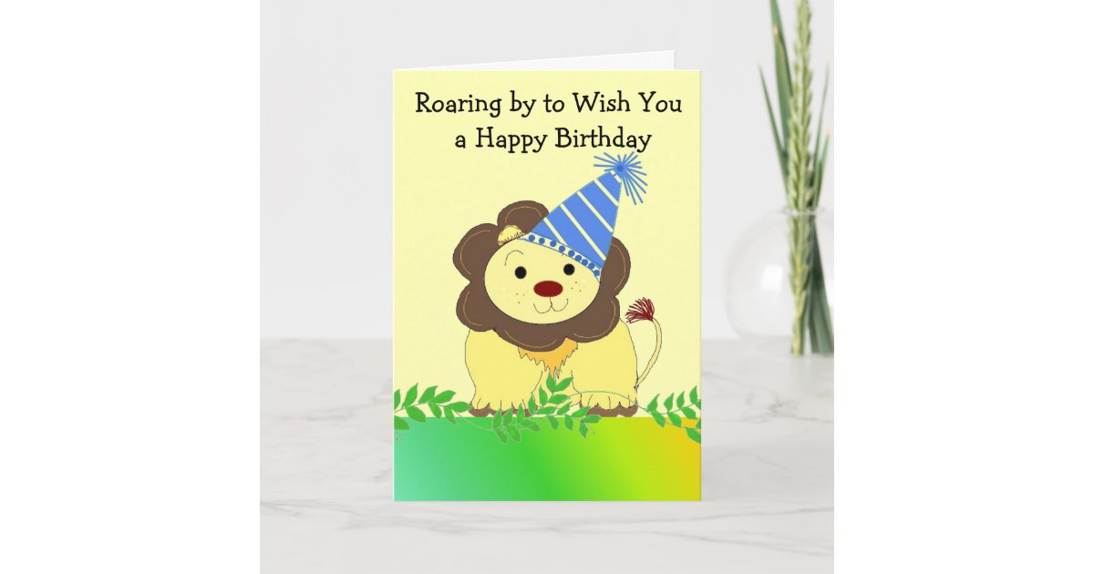 Cute Lion Birthday Greeting Card | Zazzle