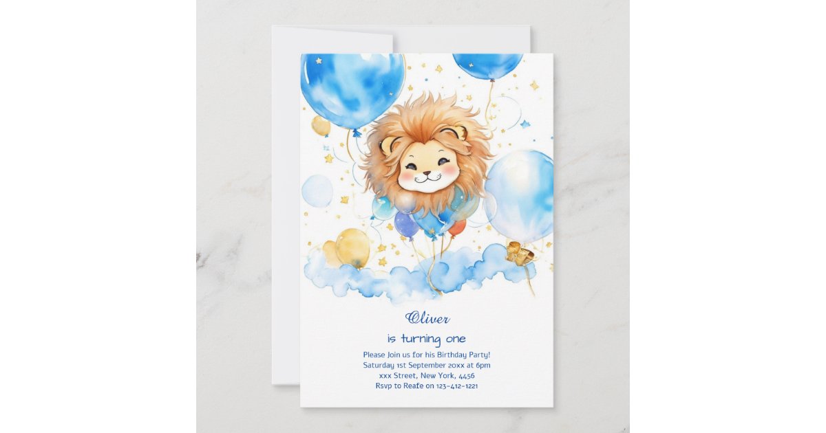 Cute Lion Birthday Invitation | Zazzle
