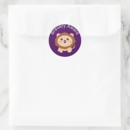 Cute Lion Bravery Award - Sticker for being brave | Zazzle