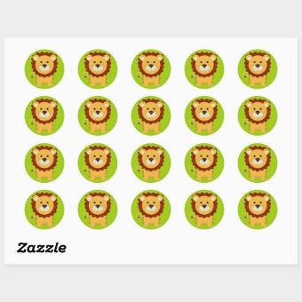 Cute Lion Classic Round Sticker | Zazzle