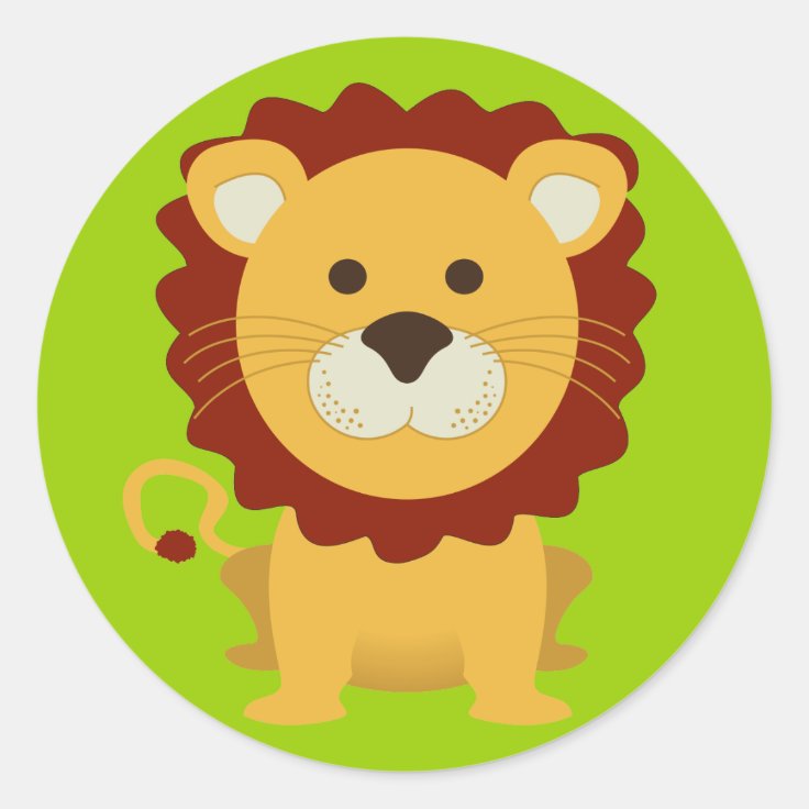 Cute Lion Classic Round Sticker | Zazzle