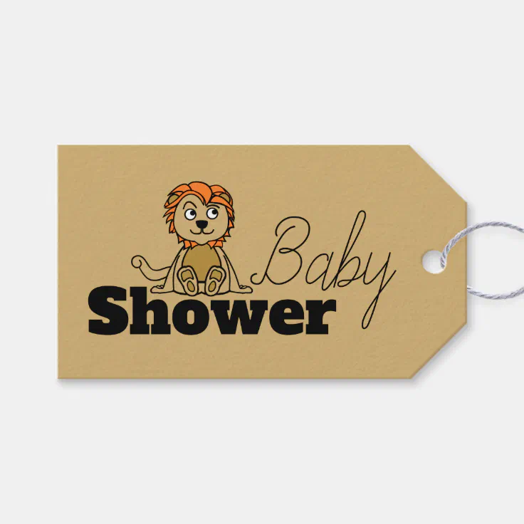 Cute Lion Cub, Baby Shower Gift Tags | Zazzle