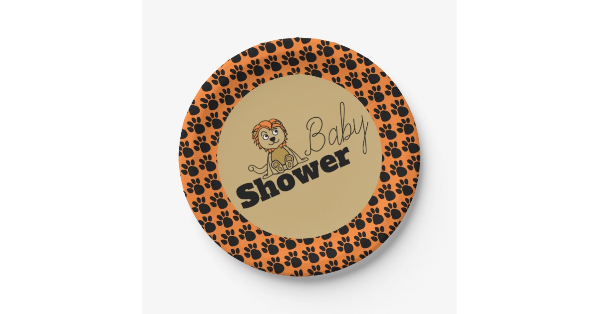 Cute Lion Cub, Baby Shower Paper Plates | Zazzle