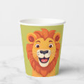 Cute lion Face safari Wild jungle Birthday Party Paper Cups | Zazzle