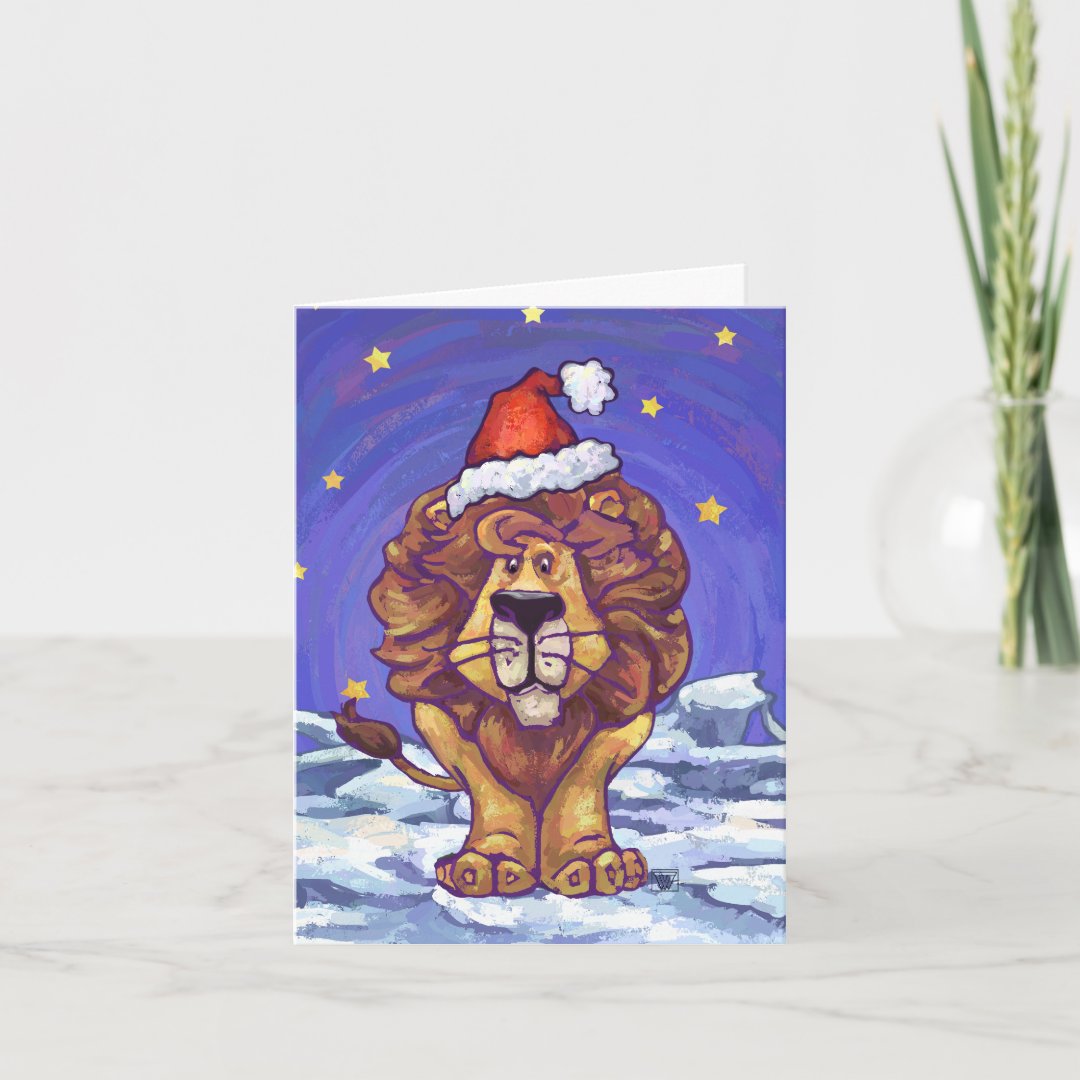 Cute Lion Holiday Card | Zazzle