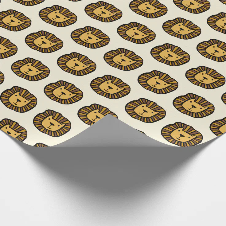 Cute lion wrapping paper | Zazzle