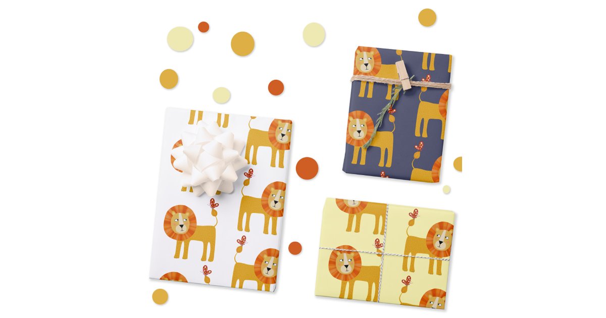 Cute Lion Wrapping Paper | Zazzle