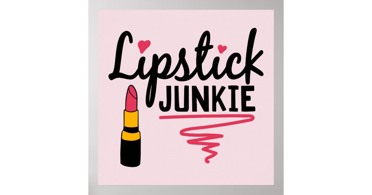cute lipstick word art makeup artist poster | Zazzle