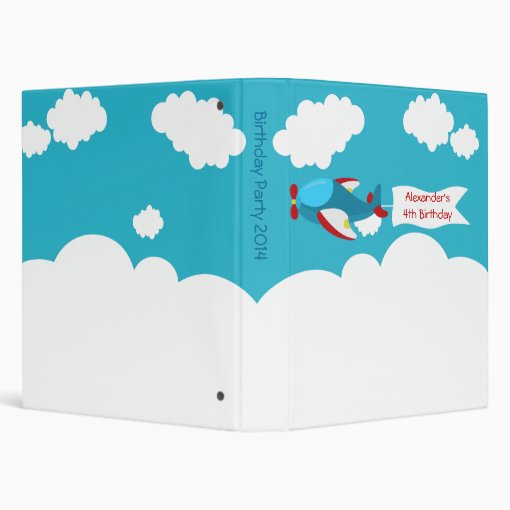 Cute Little Airplane Boy Birthday Photo Album Binder | Zazzle
