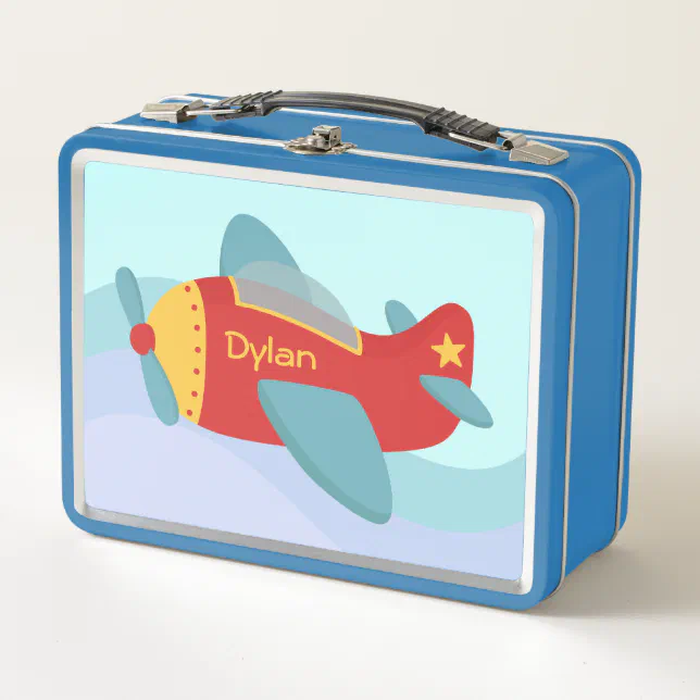 Cute Little Airplane Boys Personalized Metal Lunch Box | Zazzle