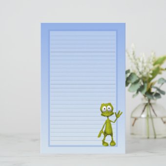 Cute Little Alien Kids Stationery | Zazzle