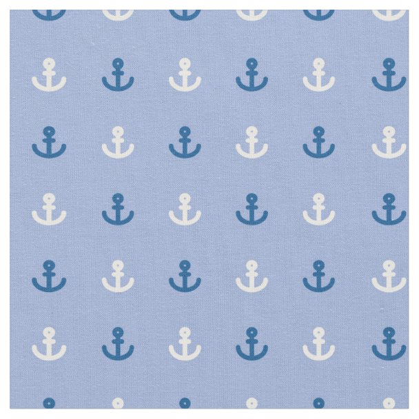 Anchor pattern fabric | Zazzle