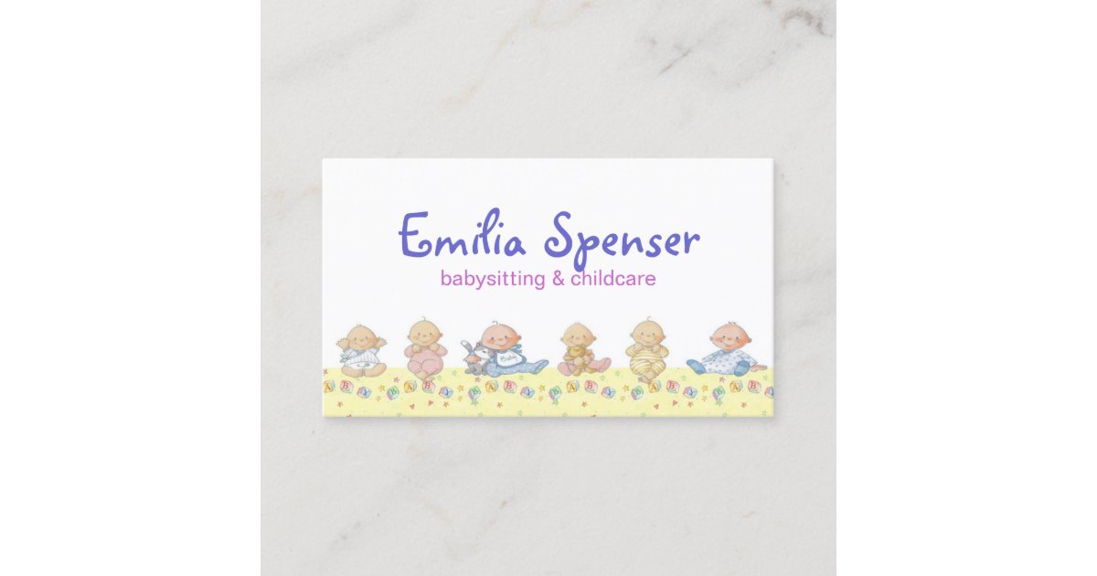 Cute Little Babies Babysitting & Child Care Card | Zazzle