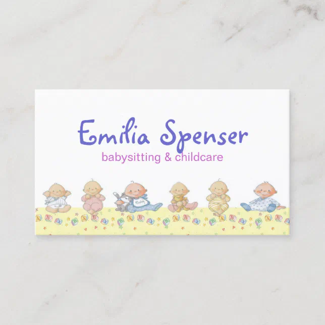 Cute Little Babies Babysitting & Child Care Card | Zazzle