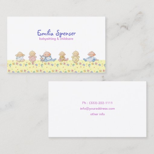 Cute Little Babies Babysitting & Child Care Card | Zazzle