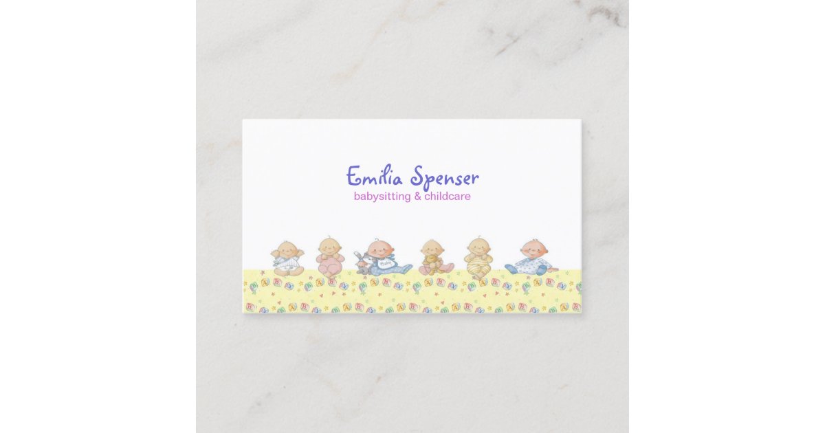 Cute Little Babies Babysitting & Child Care Card | Zazzle
