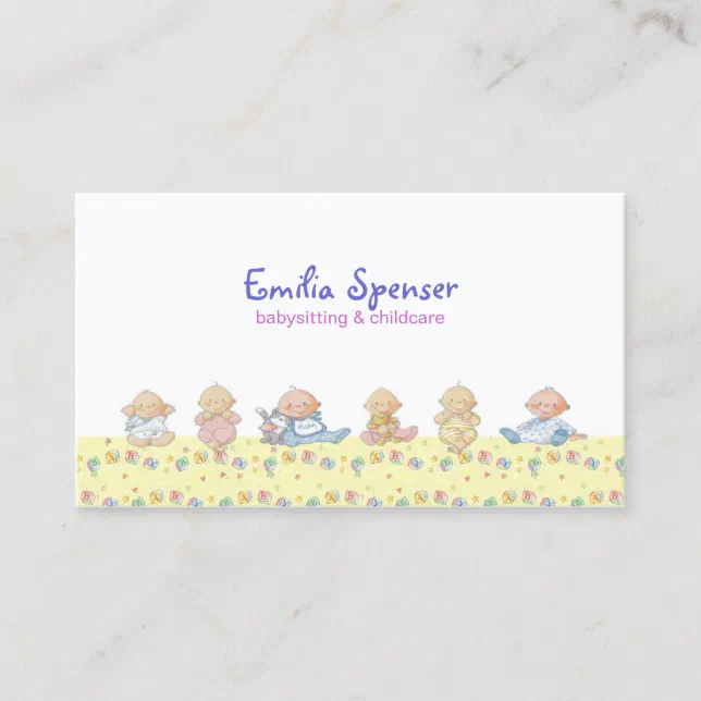Cute Little Babies Babysitting & Child Care Card | Zazzle