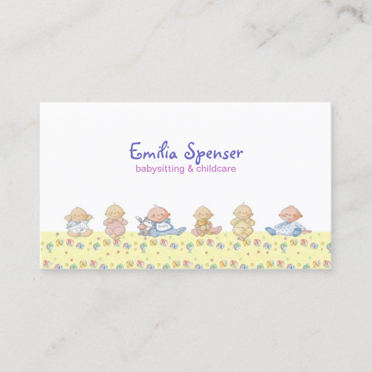 Cute Little Babies Babysitting & Child Care Card | Zazzle