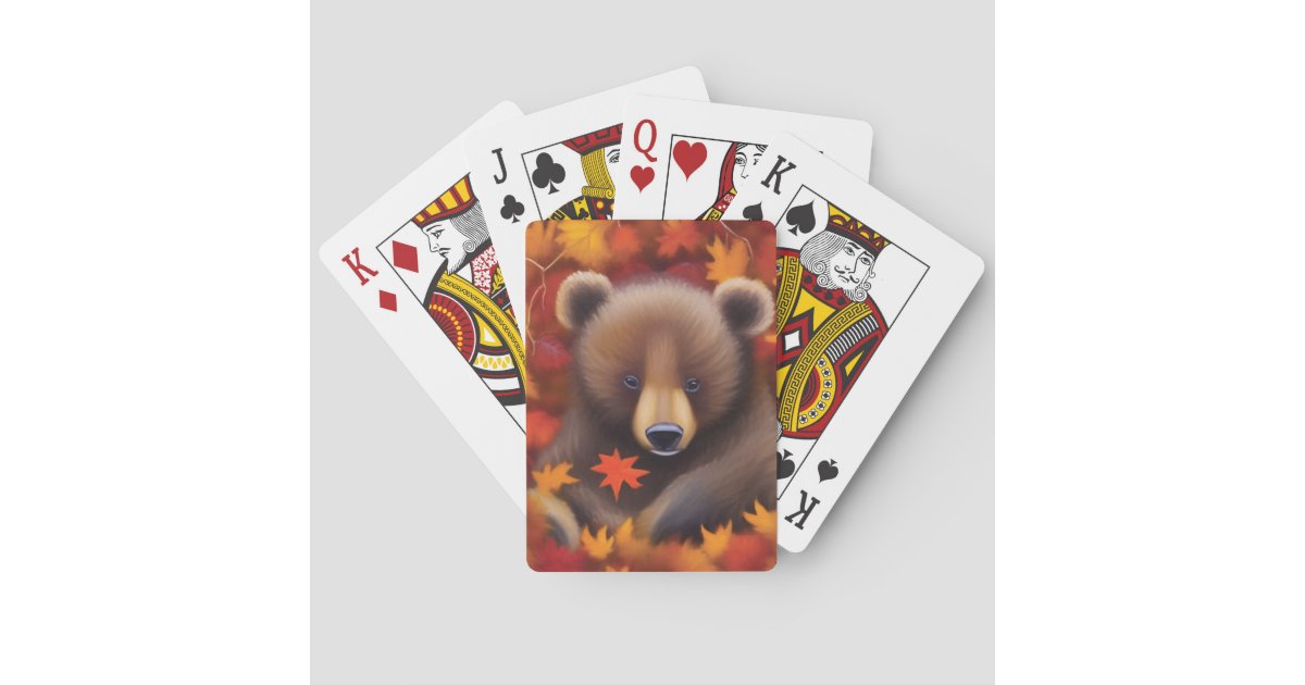 Cute Little Bear Playing Card | Zazzle