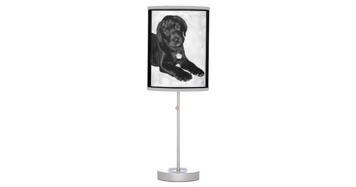 Cute little Black labrador puppy Table Lamp | Zazzle