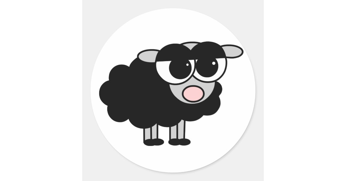 Cute Little Black Sheep Stickers | Zazzle