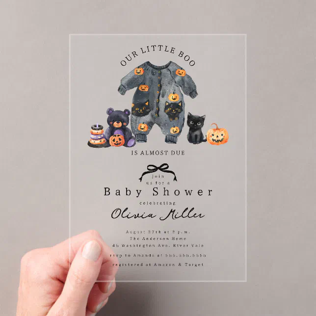 Cute Little Boo Baby Shower Invitation | Zazzle