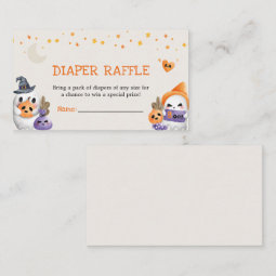Cute Little Boo Ghost Diaper Raffle Enclosure Card | Zazzle