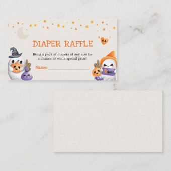 Cute Little Boo Ghost Diaper Raffle Enclosure Card | Zazzle