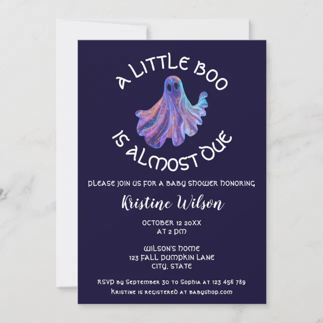 Cute Little Boo is Almost Due Baby Shower Invitation | Zazzle