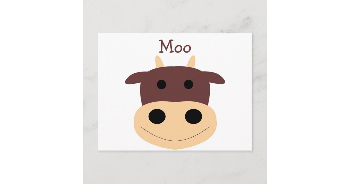 Cute little brown cow postcard | Zazzle