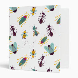 cute little bugs insects 3 ring binder | Zazzle