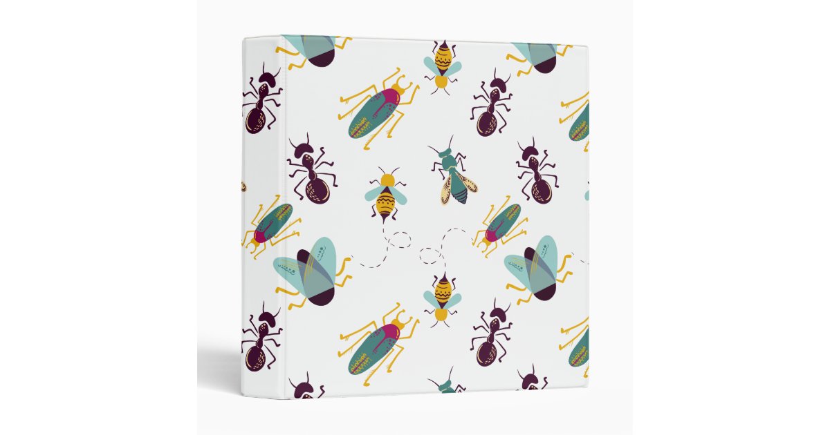 cute little bugs insects 3 ring binder | Zazzle