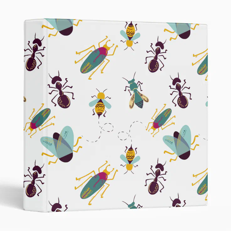 cute little bugs insects 3 ring binder | Zazzle
