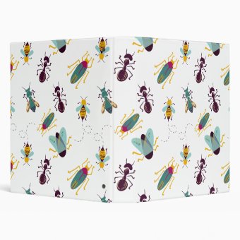 cute little bugs insects 3 ring binder | Zazzle