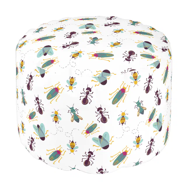 cute little bugs insects pouf | Zazzle