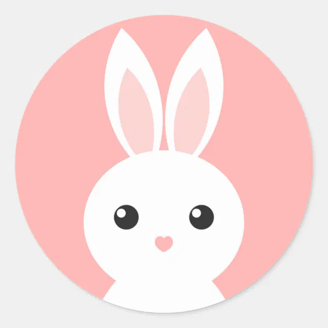 Cute little bunny pink Sticker | Zazzle