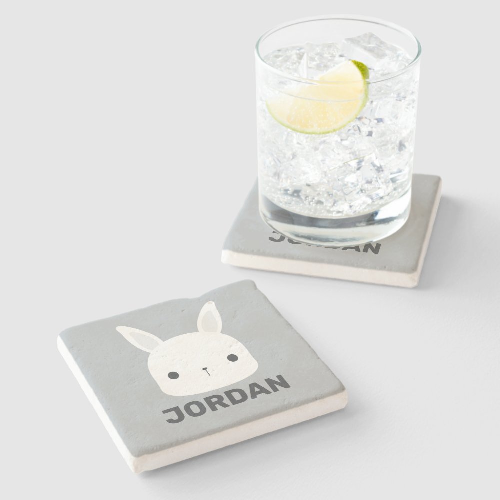 Personalized Cute Little Bunny Rabbit Stone Coaster sold by Matchmaker ...