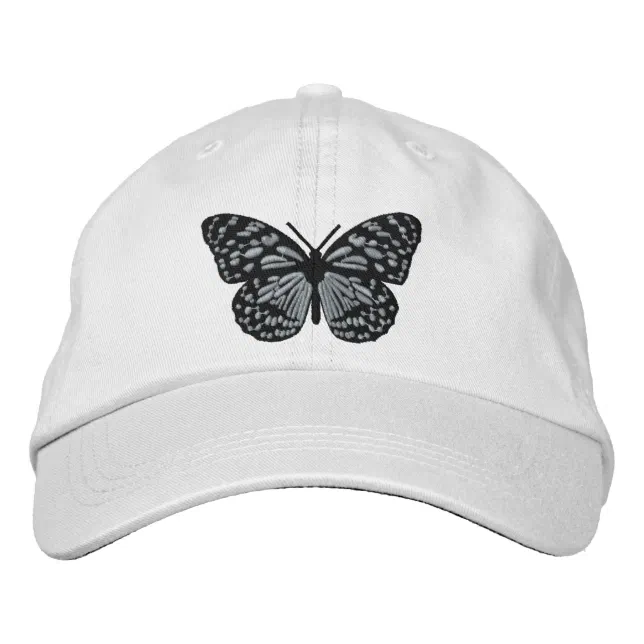 Cute Little Butterfly Embroidered Baseball Cap | Zazzle