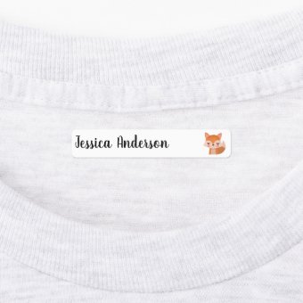 Cute LIttle Cartoon Fox Animal Art Kids' Labels | Zazzle