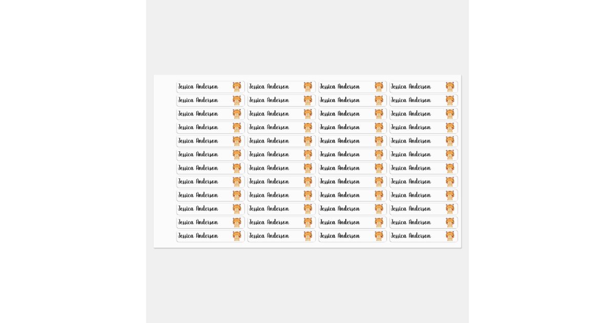 Cute LIttle Cartoon Tiger Animal Art Kids' Labels | Zazzle