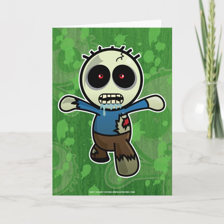 Cute Little Cartoon Zombie Card | Zazzle