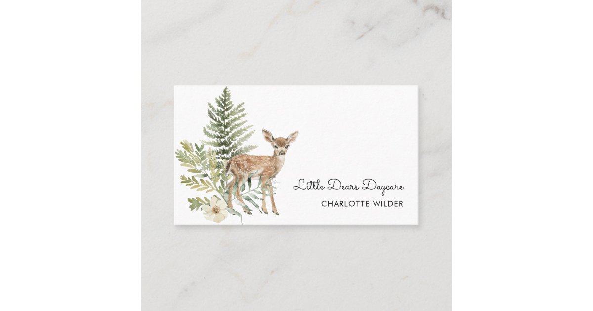 Cute Little Dear Daycare Business Card | Zazzle
