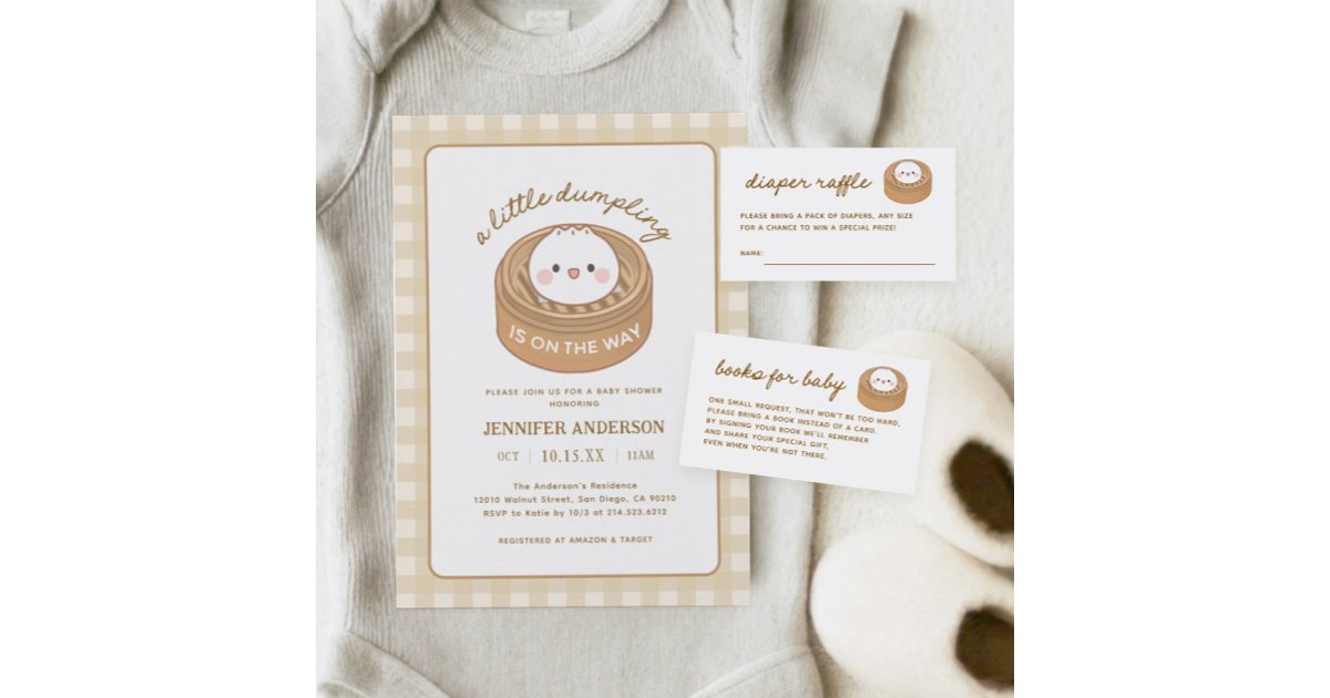 Cute Little Dumpling Baby Shower Invitation | Zazzle