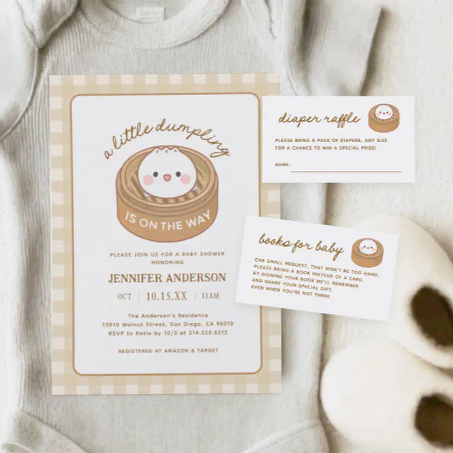Cute Little Dumpling Baby Shower Invitation | Zazzle